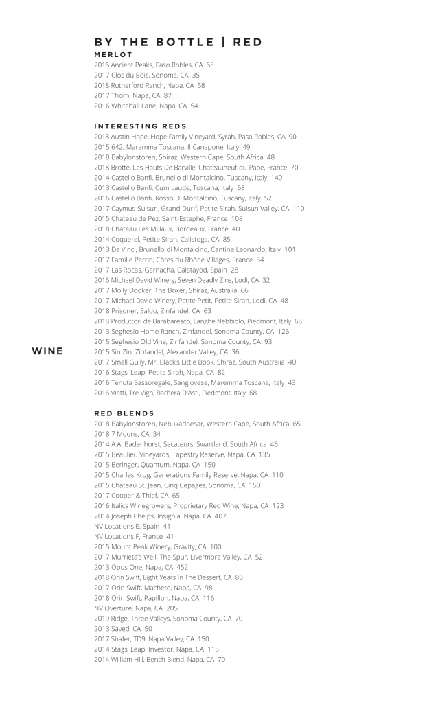 Wine & Cocktails – Char Restaurant