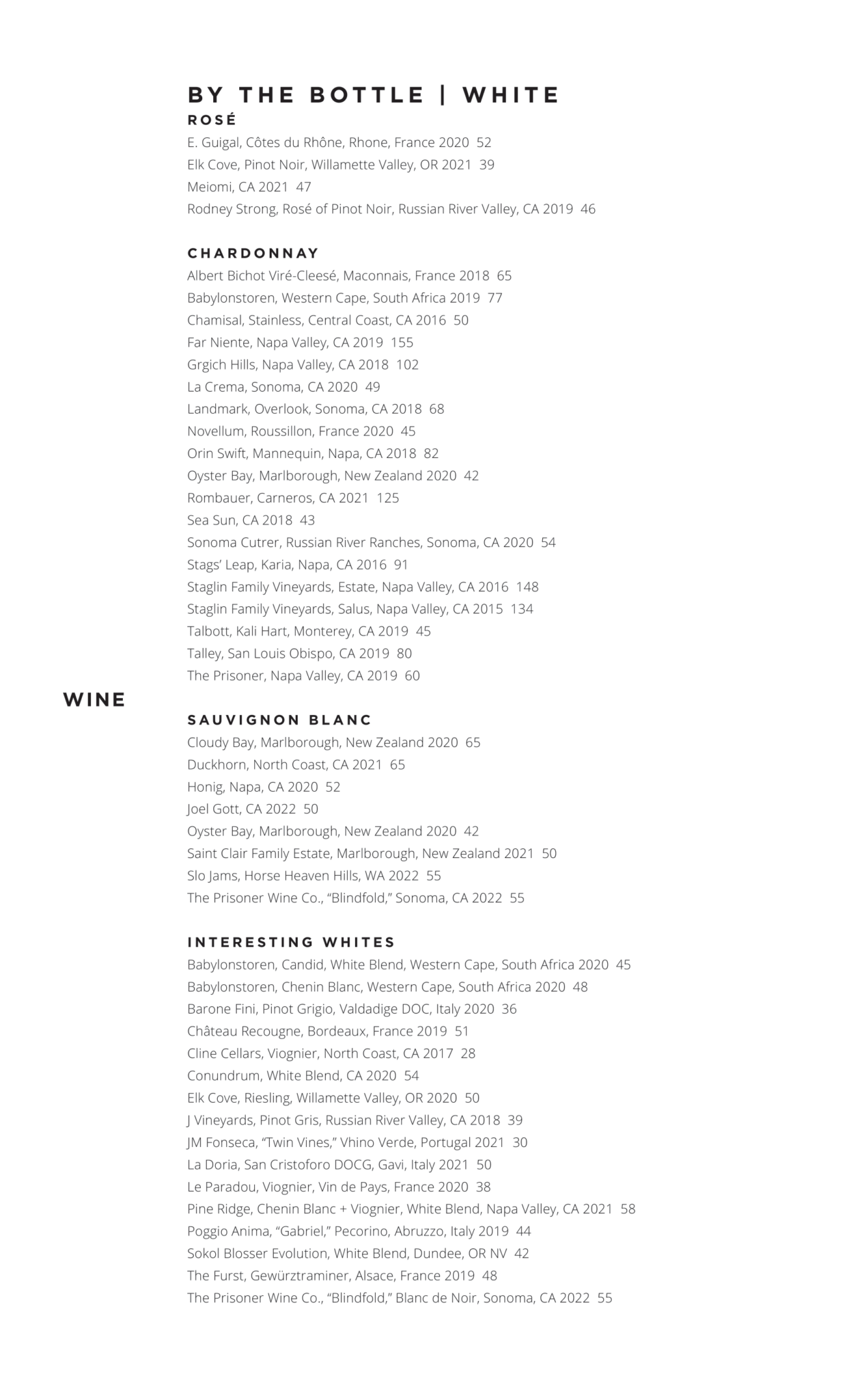Wine & Cocktails - Char Restaurant